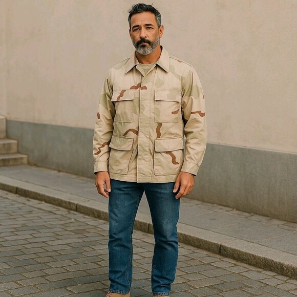 Jackets & Coats | Camo Jacket Us Military Issue Desert Dcu 3 Color Coat ...